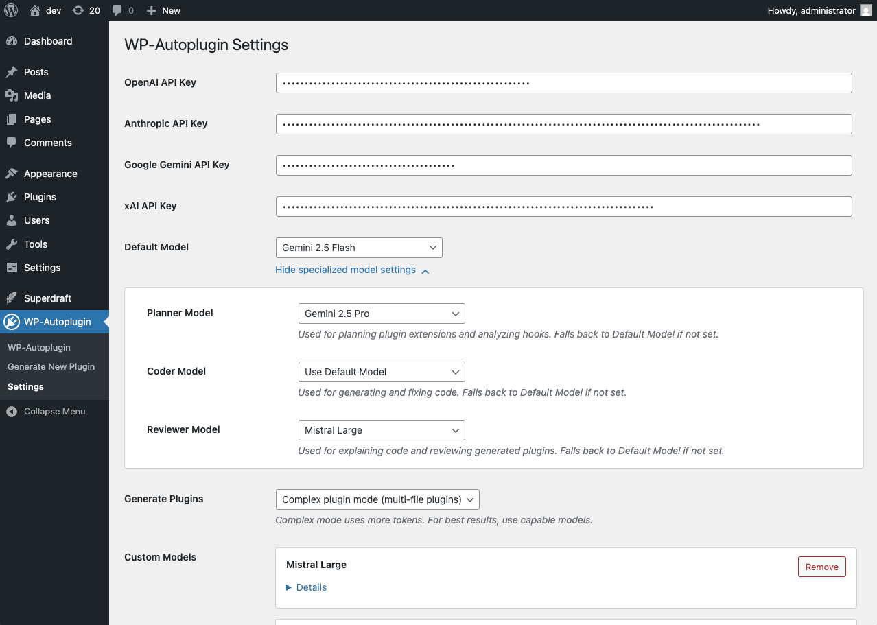 WP-Autoplugin - AI-Powered WordPress Plugin Creation